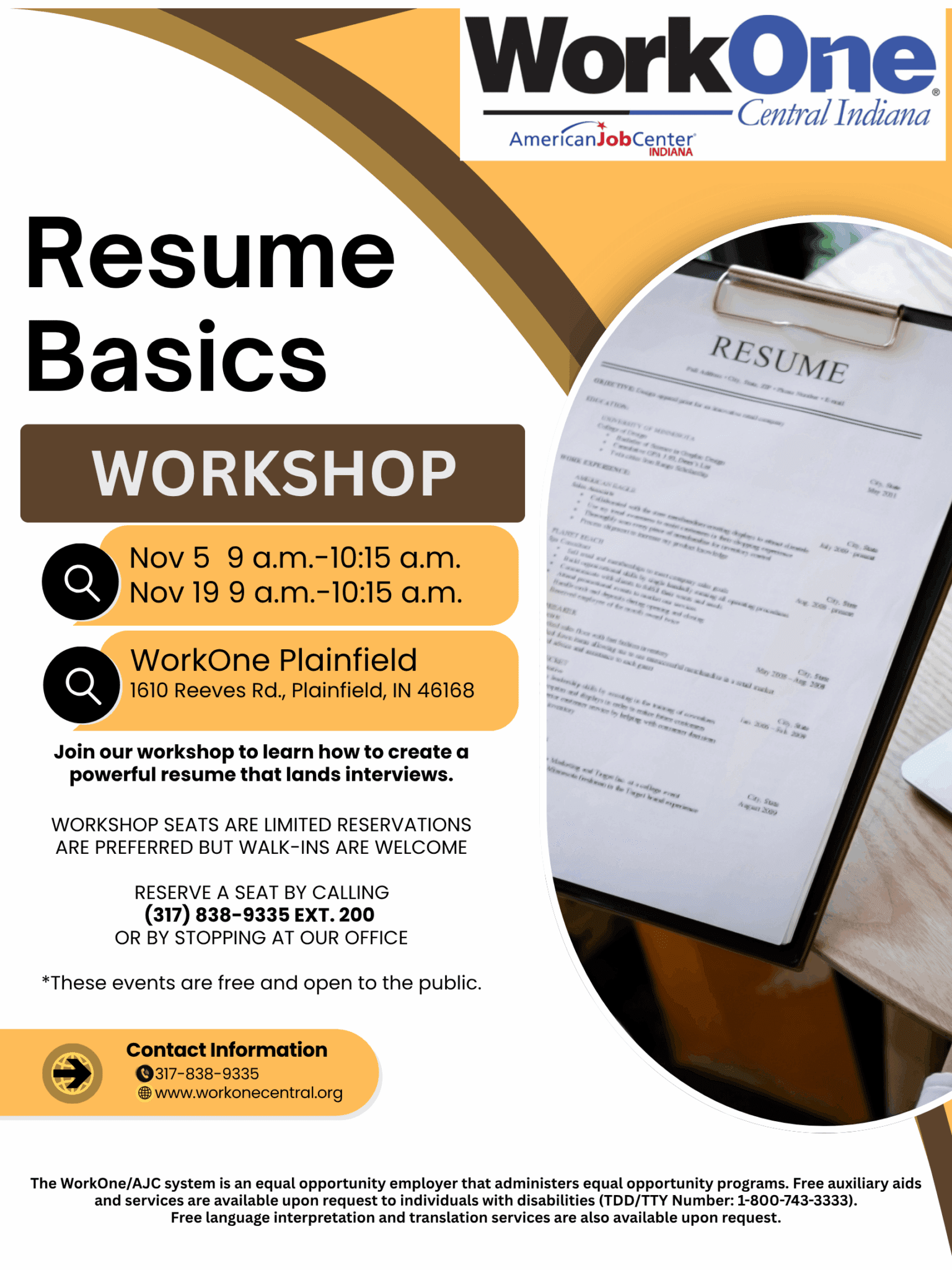 Big Things Are Happening at WorkOne Plainfield This November — Don’t Miss Out! - Martinsville ...